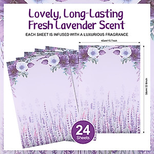 24 Sheets Drawer Liners for Dresser Scented Drawer Liners Drawer Paper Non Adhesive Floral Print Fragrant Large 15.7 x 22.8 Inch for for Kitchen Cabinet Home Shelf Closet (Elegant Style)