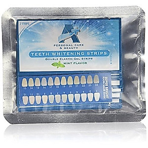 Sparkling White Professional Strength 6% HP Teeth Whitening Strips - Elastic Strips Plus Advanced Whitening Formula = Great Results! 28 Strips (14 Upper and 14 Lower) Free Teeth Shade Guide Included.