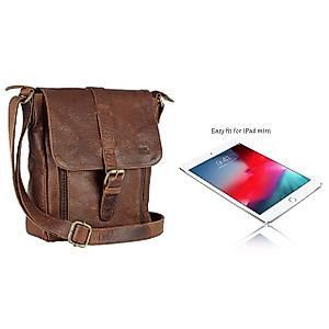 Mou Meraki Genuine Leather Brown Crossbody Purse and Handbags - Crossover Bag Over the Shoulder