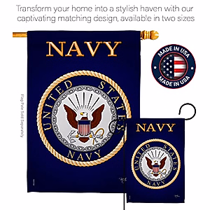 Breeze Decor US Navy Garden Flag USN Armed Forces Seabee Official Licensed United State American Military Veteran Retire Decorative, 13"x 18.5", Memorial Day Gifts Made in USA