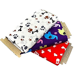 Shason (2 Yards Cut) Pets Poly Cotton Fabric Craft Projects Precut Printed Animal Pet Design, Red