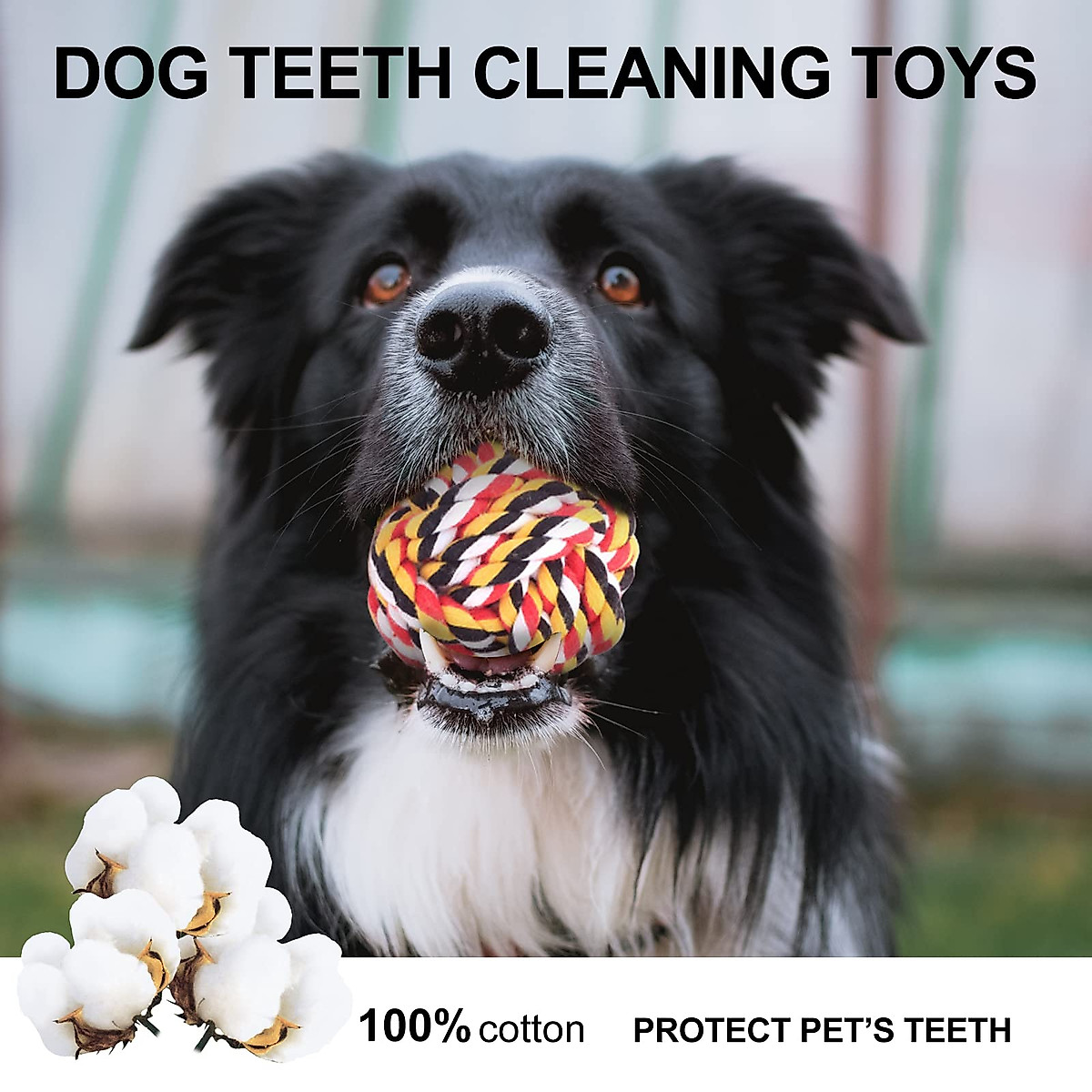 6 Pack Dog Chew Toys for Aggressive Chewers Large Breed, XL Cotton Dog Rope Balls, Indestructible Dog Toys with Tough Twisted for Large Medium Dogs, Dental Teething Ball for Puppy Small Dogs