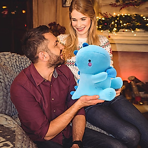 altoance Dinosaur Plush Pillow, Cute Heart-Shaped Plush Dinosaur, Plush Animal Plush Toys, Birthday Gifts for Girls and Boys (blue/12in)