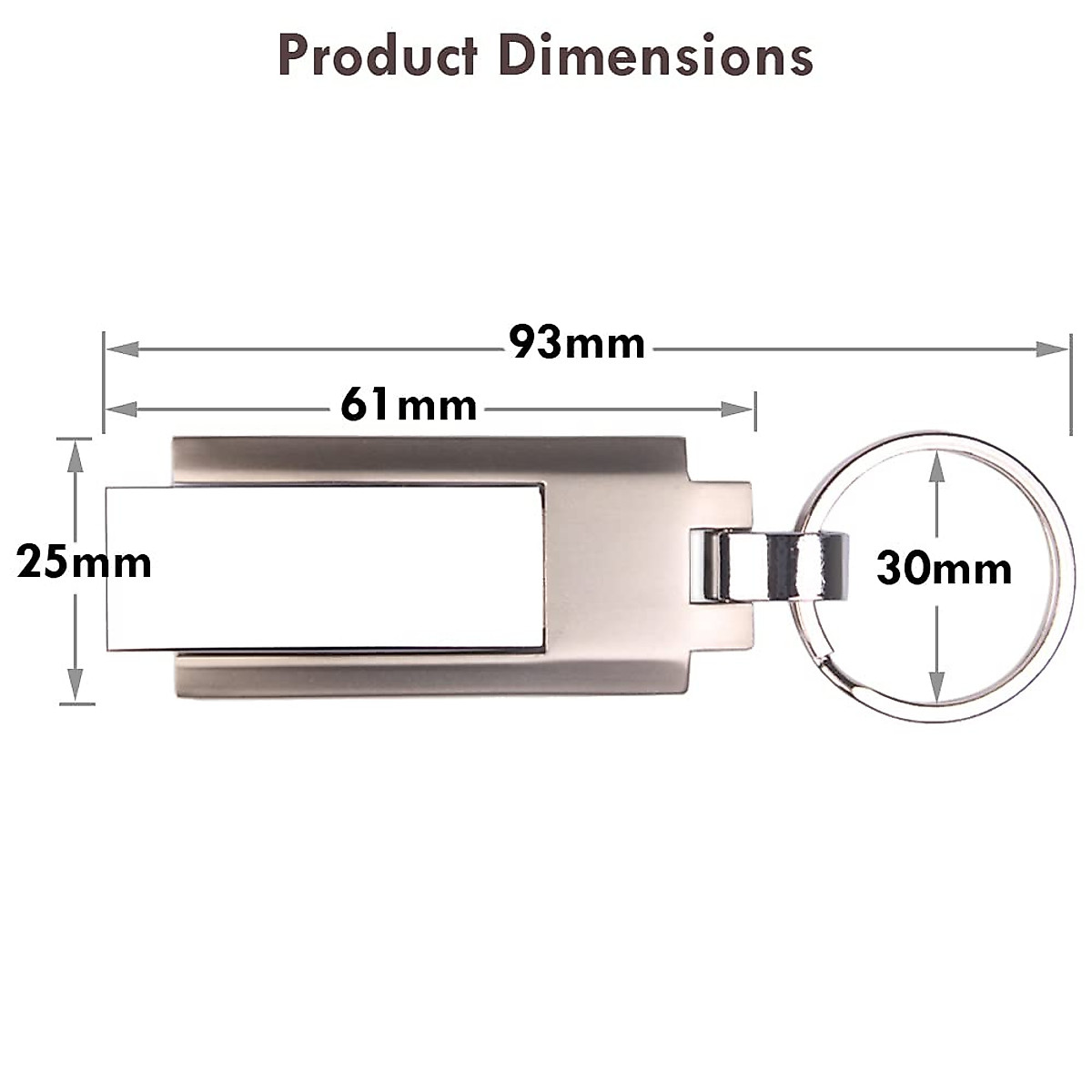 Custom Metal Rotating USB Flash Drive Keychain Memory Stick Engraved Free 16GB