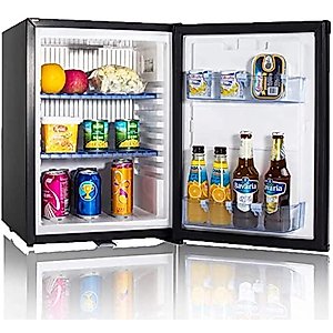 Small Refrigerator with Lock 1.2 cuft 12V/110V Fridge Lockable Small Refrigerators Freightliner Cascadia Truck Mini fridge RV Can Cooler Camper, 36 qt