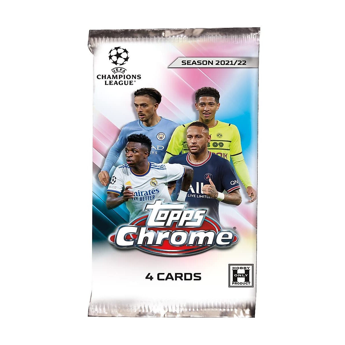 2021-22 Topps UEFA Champions League Chrome Soccer Hobby Box (18 Packs/4 Cards: 1 Auto)