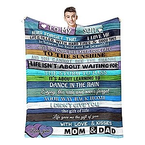 Worktisky Son Gifts Blanket,Son Blanket from Mom Dad,Dad/Mom to Son Gifts for Fathers Day,Birthday Gifts for Grown Son from Mom Dad,Valentines Gift for Son,Christmas Graduation Gift for Son 60"X 50"
