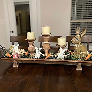 Boddenly Easter Bunny Carrot Garland, Banner Decorations For The Home, Stuffed Rabbit, Plaited Carrot, Wooden Beads, Fireplace, Kids Room Wall Hanging Happy Party, 40 Inch