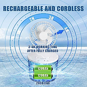 Desk Fan Rechargeable Portable Foldable Fan, Evaporative Mini Personal Air Conditioner with 3 Speeds 3L Water Tank, Air Cooler with Aromatherapy and Night Light for Home, Office and Outdoor
