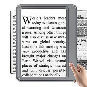 NZQXJXZ Large 5X Full Book Page Magnifying Glass for Reading Viewing Area Magnifier Lightweight Handheld Magnifier for Small Prints Seniors and Low Eyesight Person Gray