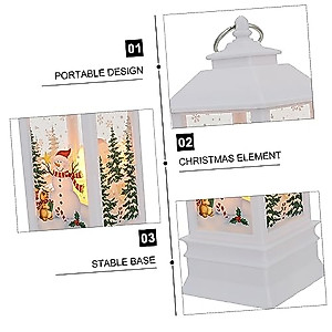 Portable Christmas Lights 1PC Portable Lantern Christmas Decor LED Lantern Christmas Snow Globe Lantern Decorative Lamp Glitter Lanterns Snowball Gift Decorate Night Light Music