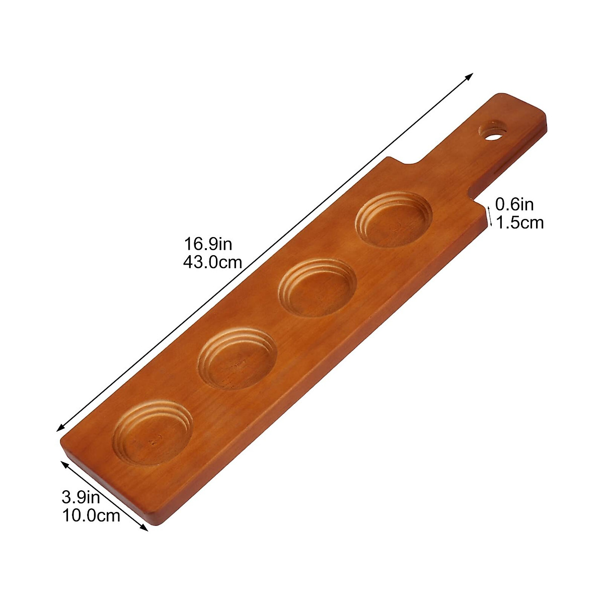Kichvoe Wine Flight Board Wooden Wine Tasting Board Tequila Board 4 Cups Beer Flight Serving Paddle Wood Whiskey Flight Serving Tray for Home Bar Party