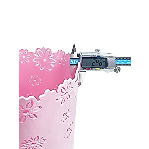 VIUJUH Wastebasket, Hollow Flower Shape Plastic Lidless Wastepaper Baskets Trash Can-M A2301