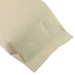 25Pcs Matte Colored Aluminum Side Gusset Open Top Bags w/Vent Valve (8oz, Kraft)