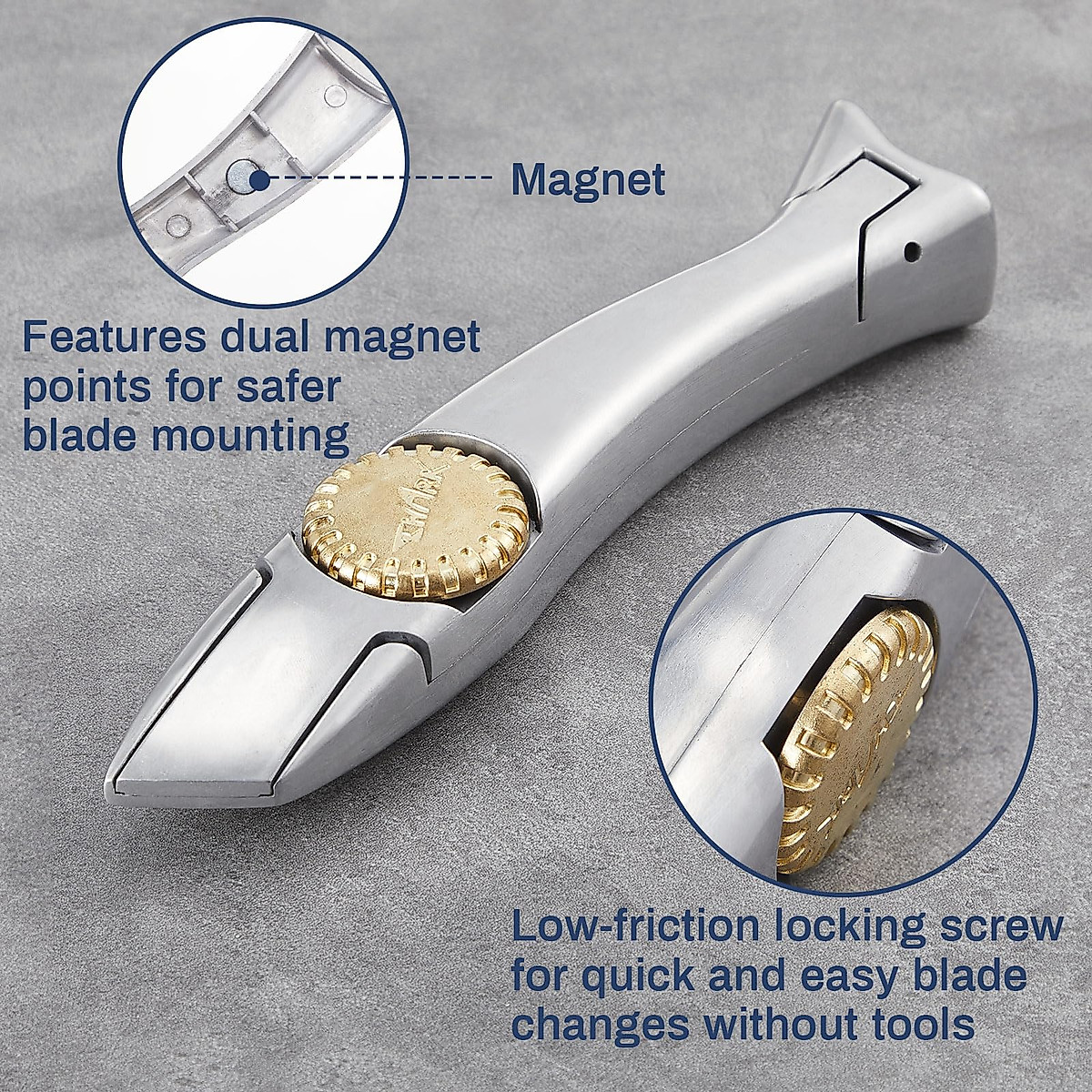 WILLBOND 4 Sets Heavy Duty Roofing Shark Knife with 3 Pcs Utility Knife Blades Replacement Roofing Tools Carpet Knife Blade Cutter for Indoor Outdoor
