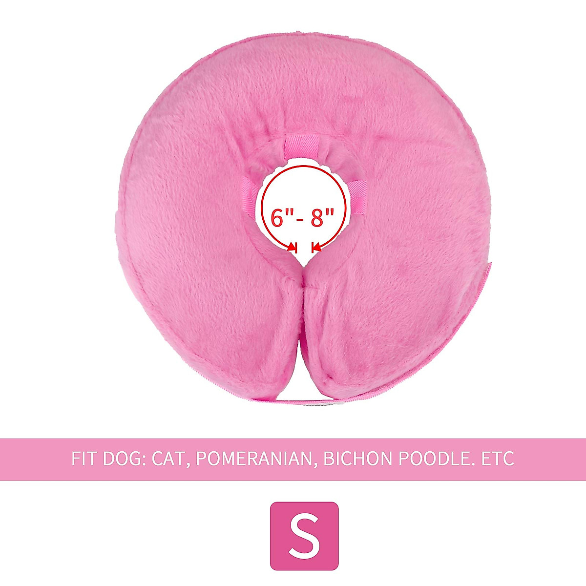 MCHY Inflatable Dog Cone,Adjustable Recovery Collar for Dogs After Surgery,Prevent from Biting & Scratching,Not Block Vision（Pink S）