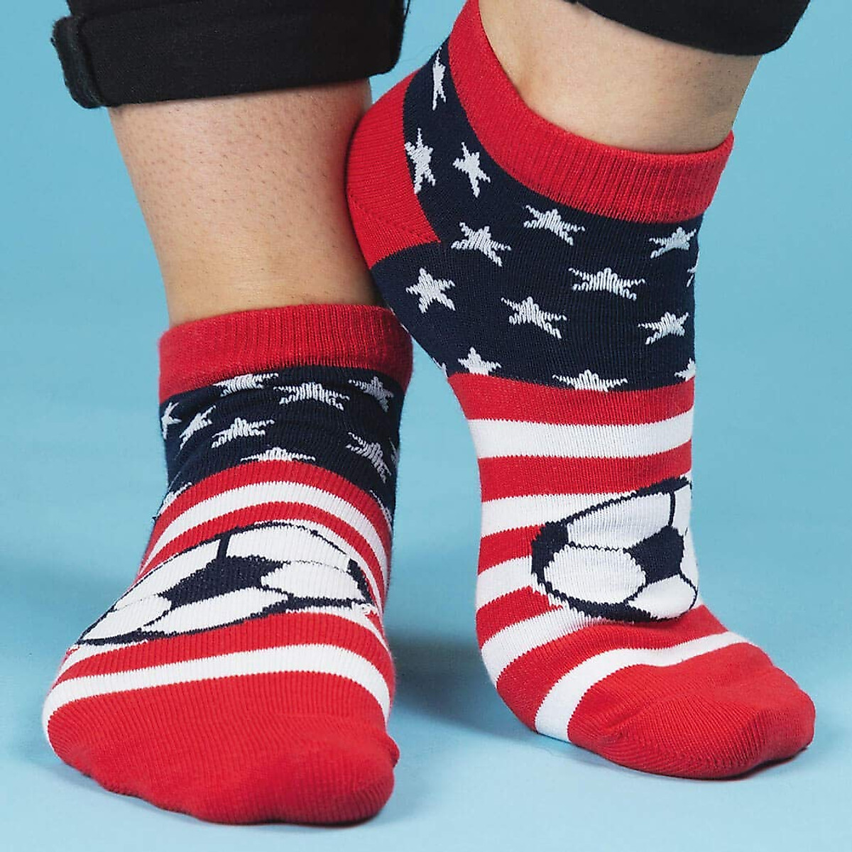 ChalkTalkSPORTS Soccer Athletic Ankle Socks | USA Patriotic Soccer