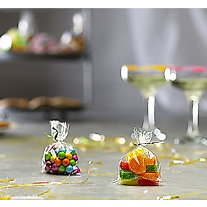 200 Pack Clear Plastic Cellophane Bags Goodie Bags [3x4] with 4" Twist Ties | Candy Bags | Cookie Bags | Treat Bags with Ties | Clear Gift Bags | Cellophane Treat Bags (Pack of 200)