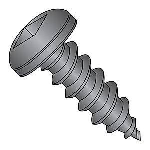 Small Parts 0810AQPB Steel Sheet Metal Screw, Black Oxide Finish, Pan Head, Square Drive, Type A, #8-15 Thread Size, 5/8" Length (Pack of 100)