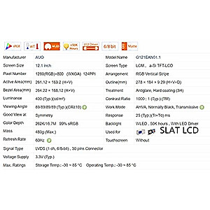 AUO 12.1-Inch LCD Screen G121EAN01.1 with Full kit of Driver Board