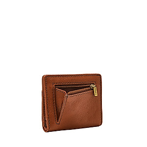 Fossil Women's Tara Leather Wallet Multifunction Bifold, Brandy (Model: SL6523213)