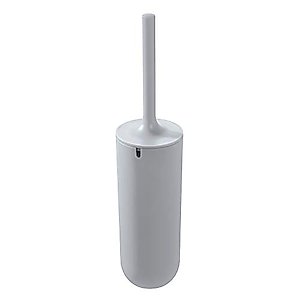 iDesign Cade Bowl Brush and Holder, Toilet Cleaning Set for Bathroom, Matte Gray 2 Each