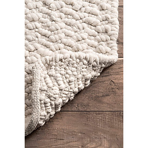 nuLOOM Glendora Hand Woven Chevron Area Rug, 8' 6" x 11' 6", Ivory