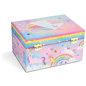 Jewelkeeper Girl's Musical Jewelry Storage Box with Spinning Unicorn, Cotton Candy Unicorn Design, The Beautiful Dreamer Tune, Ideal Gifts for Little Girls