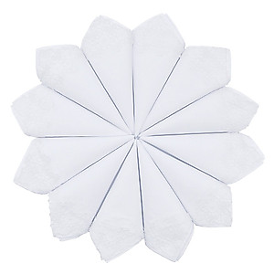 Selected Hanky Women's Cotton Handkerchiefs with Crohet Lace at Corner, Ladies Hankies for Bridal Wedding 12 Pcs Set