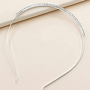 2 Pack Silver Rhinestone Headband for Girls, Metal Hair Styling Accessories, Washing Clip Head Bands, Spa Yoga Workout Running Headbands Children, Back to School Gifts Wedding Gift