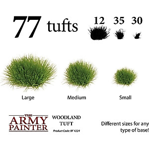 The Army Painter - Battlefield Tufts - Terrain Model Kit for Miniature Bases and Dioramas - Woodland Tuft - 77 Pcs 3, Sizes