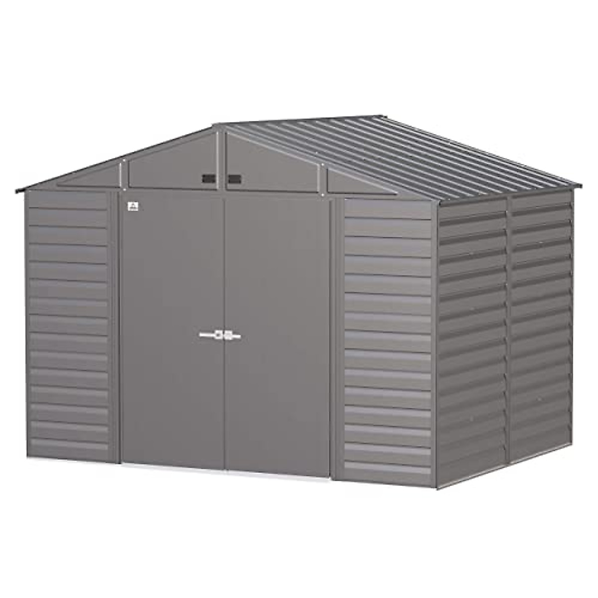 Arrow Select 10' x 8' Outdoor Lockable Steel Storage Shed Building, Charcoal