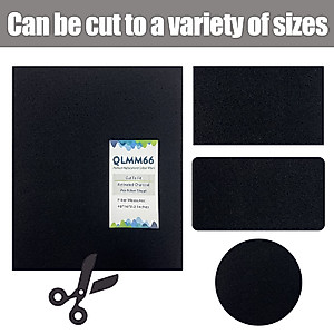 QLMM66 Carbon Fabric Filter 16" x 48" x 0.2" (1 Pack) Replacement Activated Charcoal Hepa AC Vent Filter Carbon Air Pre Filter Fabric Sheet Carbon Pad