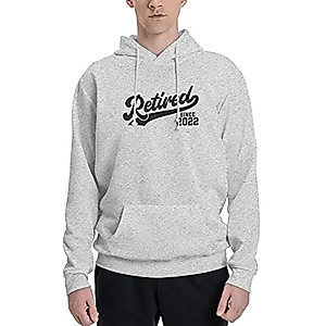 Retired 2022 Mens Novelty Sweatshirt Long Sleeve Pullover Hoodies With Pocket Gray
