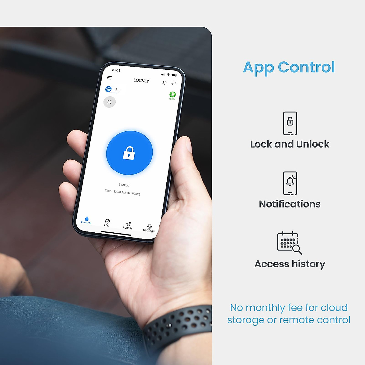 Lockly Secure Pro, Wi-Fi Smart Deadbolt, Keyless Entry Door Lock, PIN Genie® Keypad, 3D Biometric Fingerprint Sensor, Auto Lock - Matte Black (PGD728WMB)
