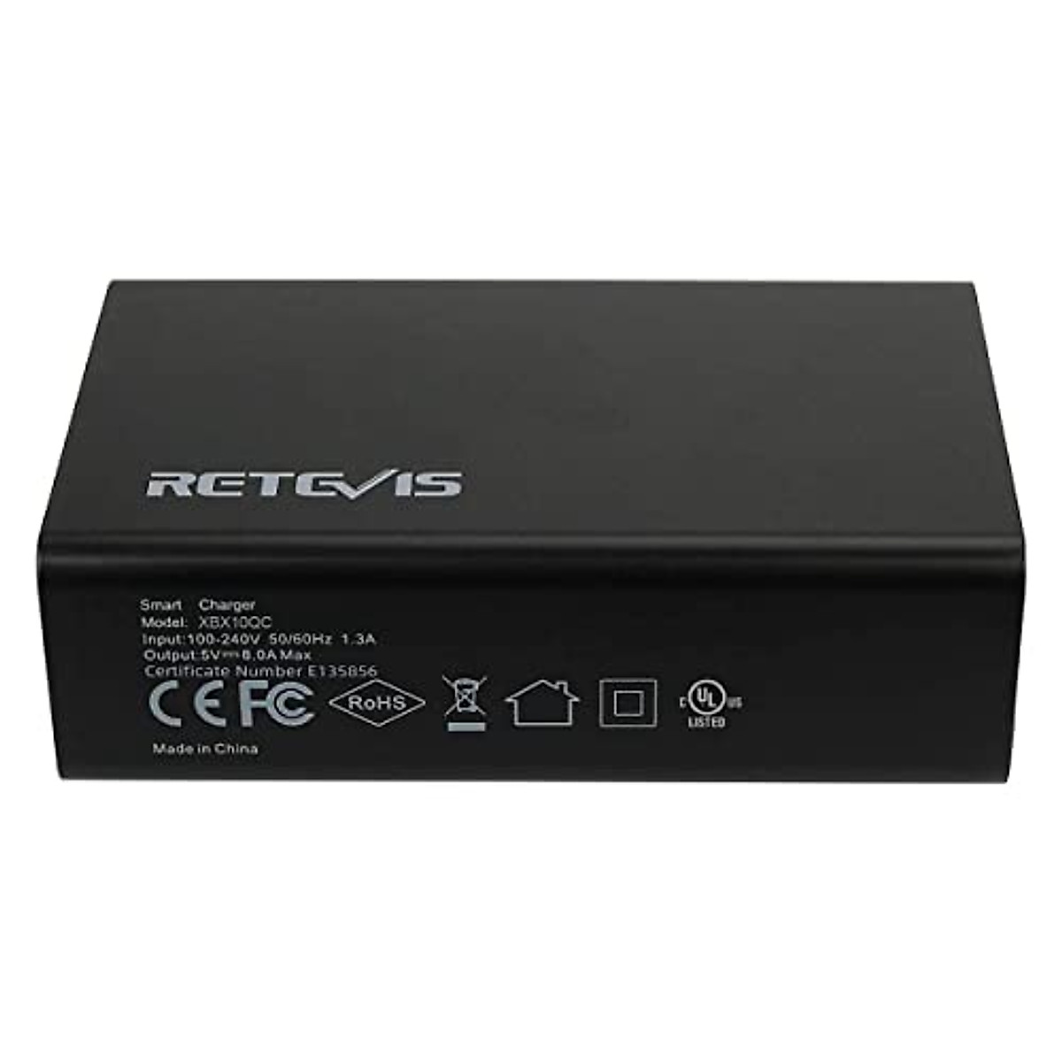 Retevis 5-Port USB Wall Charger Radio Charging Station Compatible with RT68 RB28 RT19 RT22P NR10 RT18 RT22S H777 RB89 RT86 RT45P RB29 Baofeng Cobra HYT Walkie Talkies and iPhone (1 Pack)