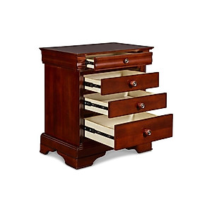New Classic Furniture Versailles Nightstand, Bordeaux