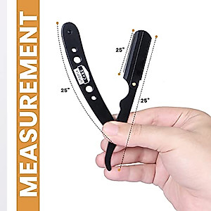 Utopia Care Professional Barber Straight Edge Razor Safety with 100-Pack Lord Blades - 100 Percent Stainless Steel (Black)