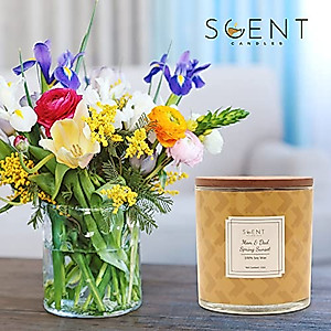 SCENT CANDLES | Highly Scented Candles - Aromatherapy Candles for Home | Mom & Dad Spring Sunset Candle | 12oz Glass Jar | 100% Natural Soy Wax Candles | Burn Time 60-70 Hours