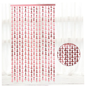 Bachelorette Party Decoration,2 Pack Rose Gold Fringe foil Curtains 3.3 x 6.6 ft