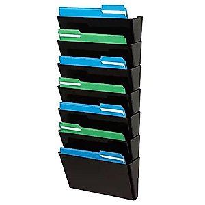 1InTheHome Expandable Wall File Organizer, Letter-Sized,"7 Pocket, Black"