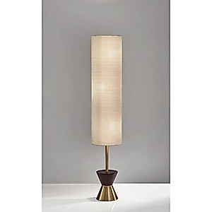 Adesso 4269-21 Carmen Floor Lantern, 59 in, 3 x 100W Incandescent/20W CFL, Walnut Rubberwood/Antique Brass Finish, 1 Floor Lamp
