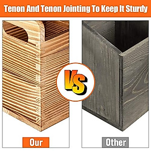 RedCall Utensil Holder,Wood Cooking Utensil Organizer,Large Farmhouse Utensil Holder for Counter top,Rustic Spoon Spatula Holder Kitchen Tools Storage Caddy Decor