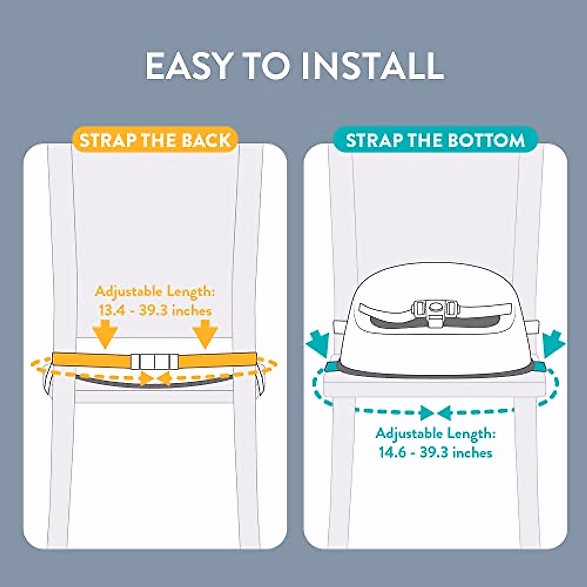 Prince Lionheart Squish Booster Seat, Gray, 3-Point Harness Dual-Strap System, Easy to Wipe Clean, Lightweight