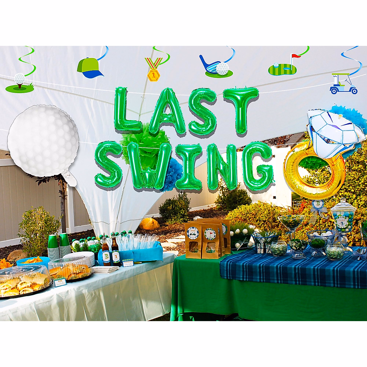 9 PCS Last Swing Green Balloons Golf Bridal Shower Decoration Golf Wedding Bride to Be Party Decoration Golf Bachelorette