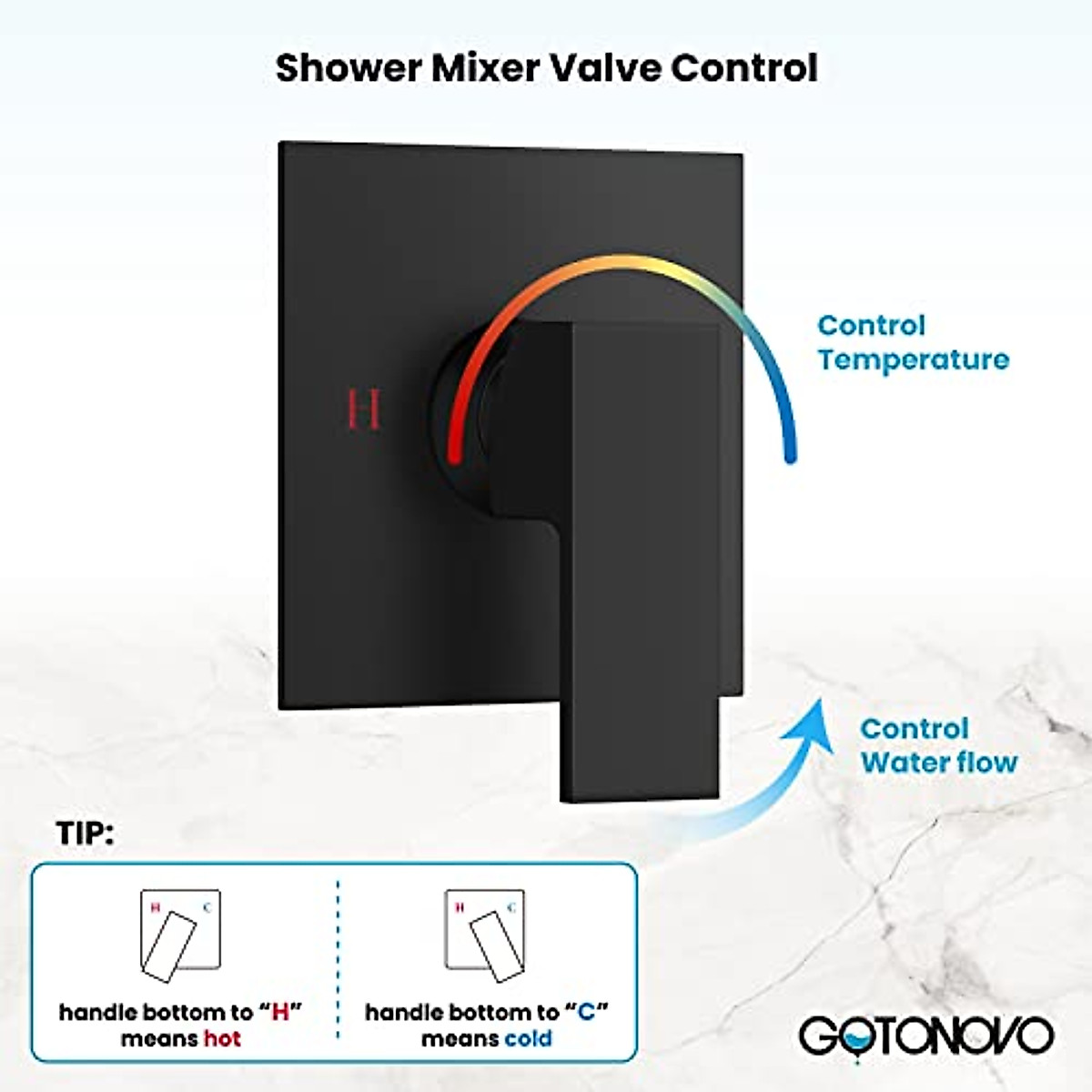 gotonovo Rain Shower System Matte Black 10 Inch Shower Head Bathroom Luxury Mixer Shower Complete Combo Set Singe Handle Wall Mounted