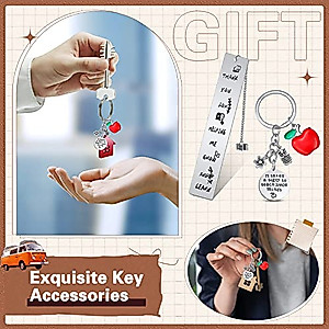 Appreciation Gifts for Teacher Include 4 Pieces Metal Teacher Appreciation Bookmark 4 Pieces Heart and Round Pendant Teacher Keychain Thank You Teacher Gifts for Women Men Graduation Christmas