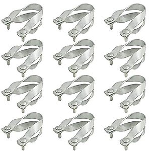Cross-Connector (Purlin Bracket) for Greenhouse - Galvanized Steel (12 Pack w/Bolts) (1 3/8" x 1 3/8")