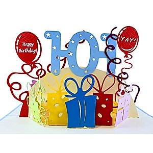 iGifts And Cards Happy 101st Birthday With Lots of Presents 3D Pop Up Greeting Card - Awesome, Cute, Fun, Gift, Unique, Special Occasion, Celebration, Husband, Wife, Best Friend, Congratulations