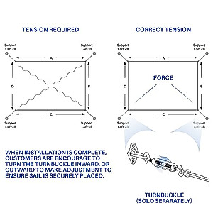 E&K Sunrise 10' x 15' Sun Shade Sail Rectangle Canopy Shade Cover UV Block for Pergola Patio Backyard Garden Outdoor (Brown)
